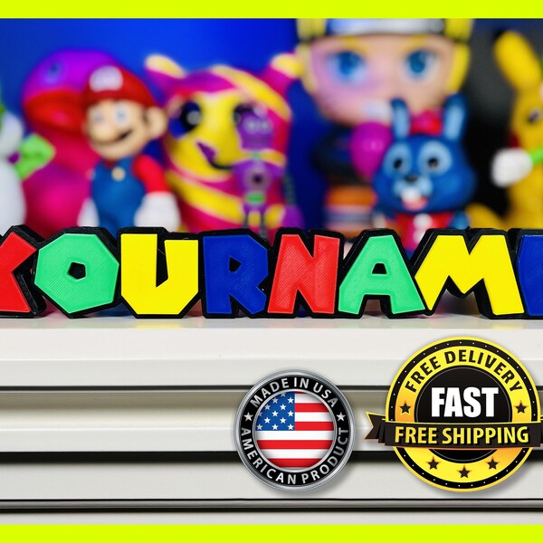 Mario Style Name Plate - Etsy