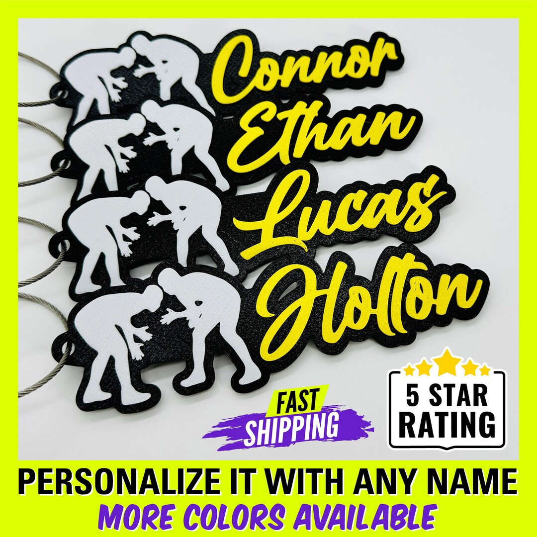 Wrestling Bag Tag, Personalized Wrestling Keychain, Custom Wrestling ...