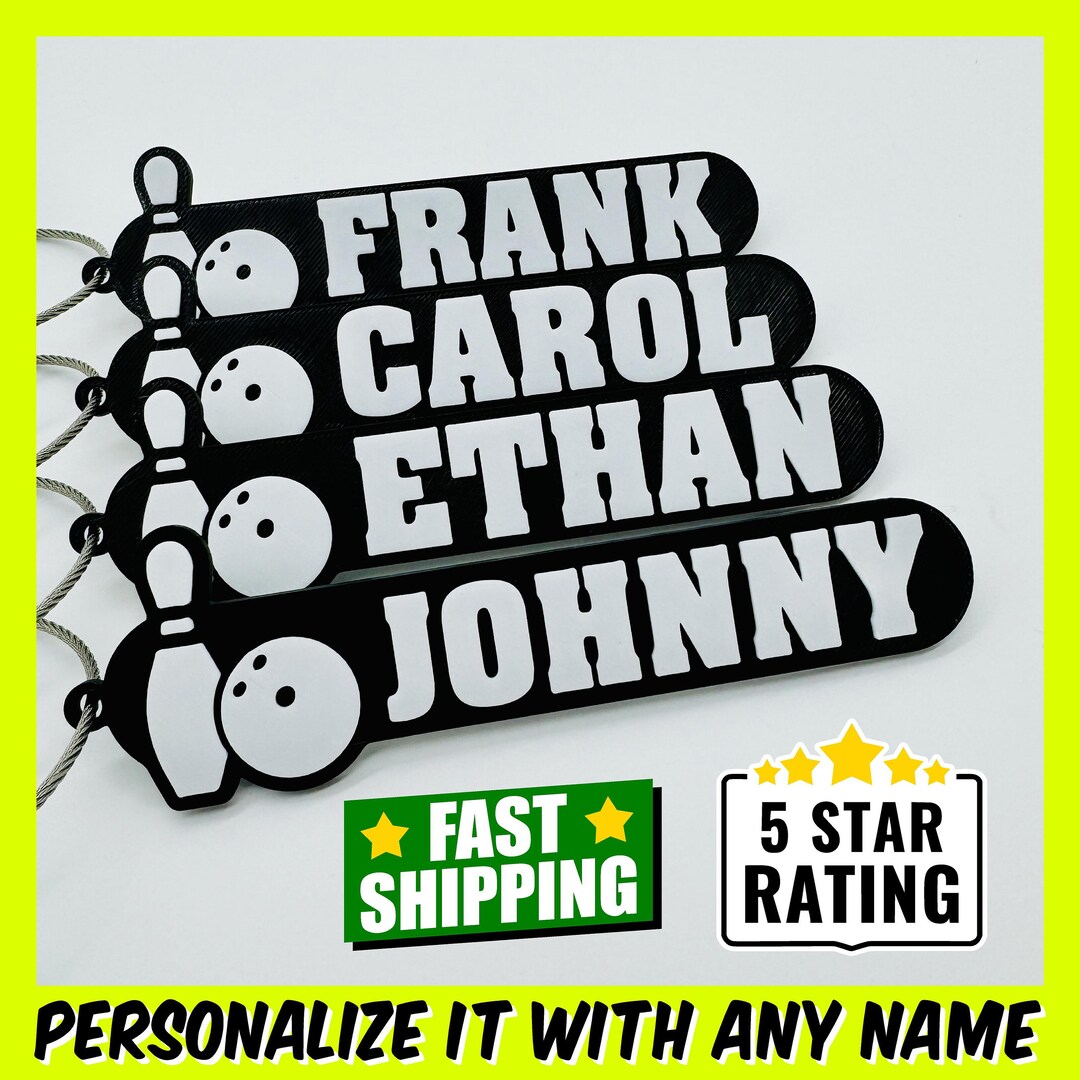 Personalized Bowling Keychain, Custom Bowling Name Tag, Bowling Bag ...
