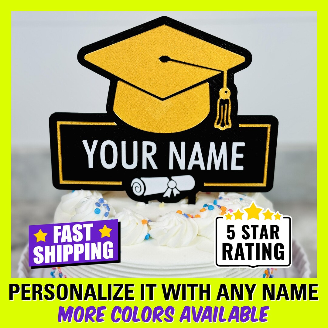 Personalized Graduation Cake Topper, Graduation Cake Decor ...