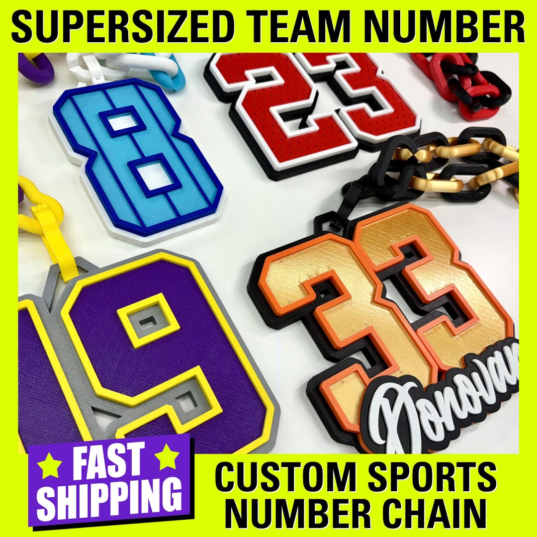 Personalized Number Chain, End of Season Gift, Team Number Swag ...
