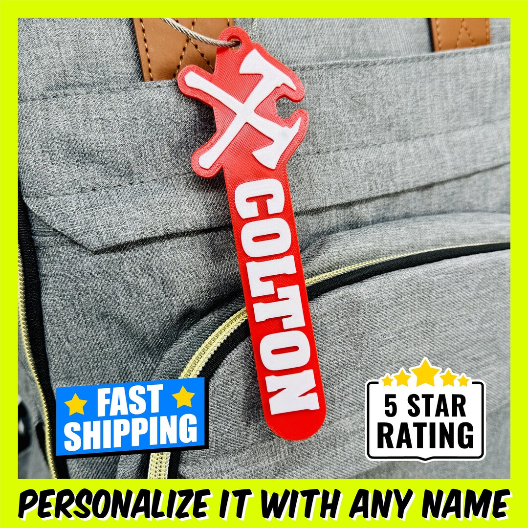 Firefighter Bag Tag, Personalized Fireman Keychain, Custom Fireman Name ...