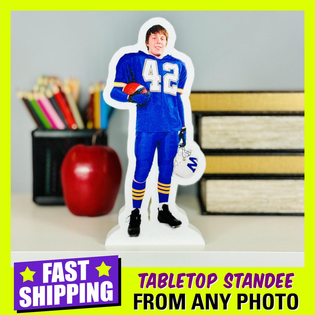 Custom Football Photo Tabletop Standee, Personalized Football Player ...