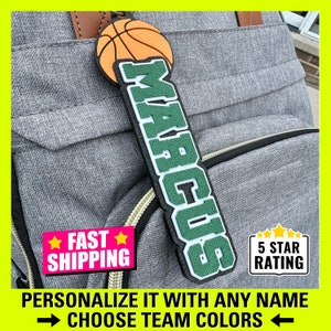 Personalized Basketball Bag Tag, Basketball Name Tag, Basketball ...