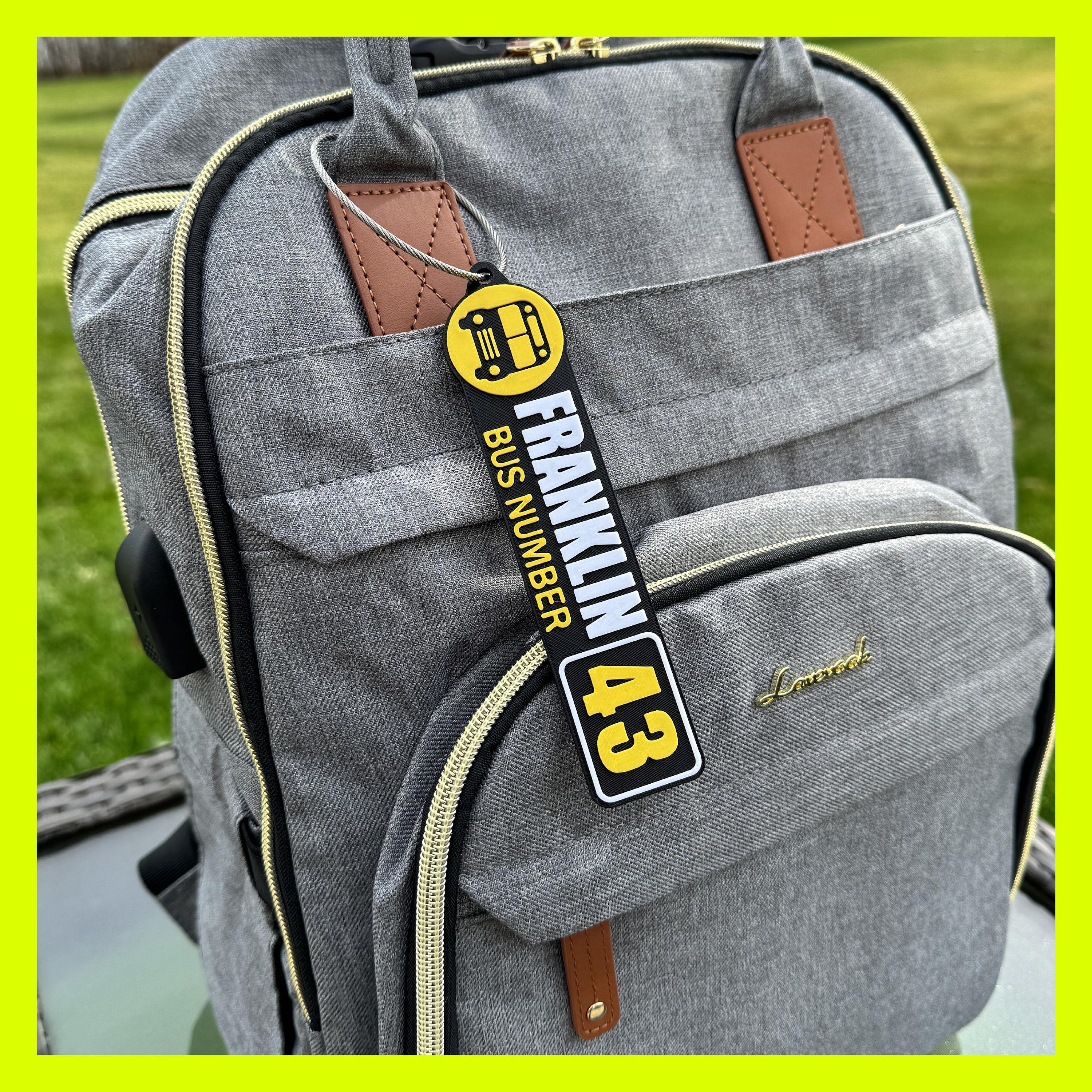 Bus Rider Back Pack Tag, 1st Grade, 2nd Grade, 3rd Grade School Bus ...