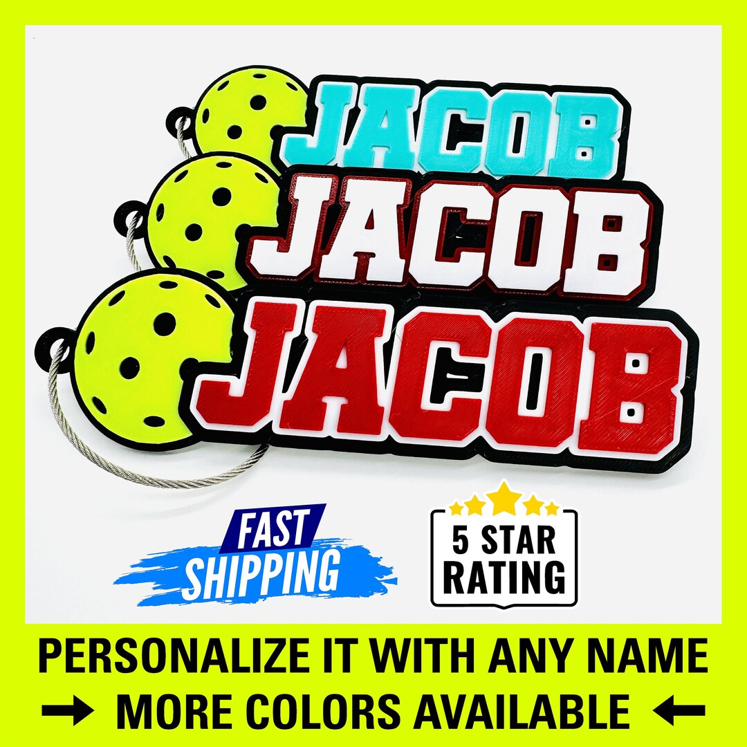 Personalized Pickleball Keychain, Custom Pickleball Name Tag ...