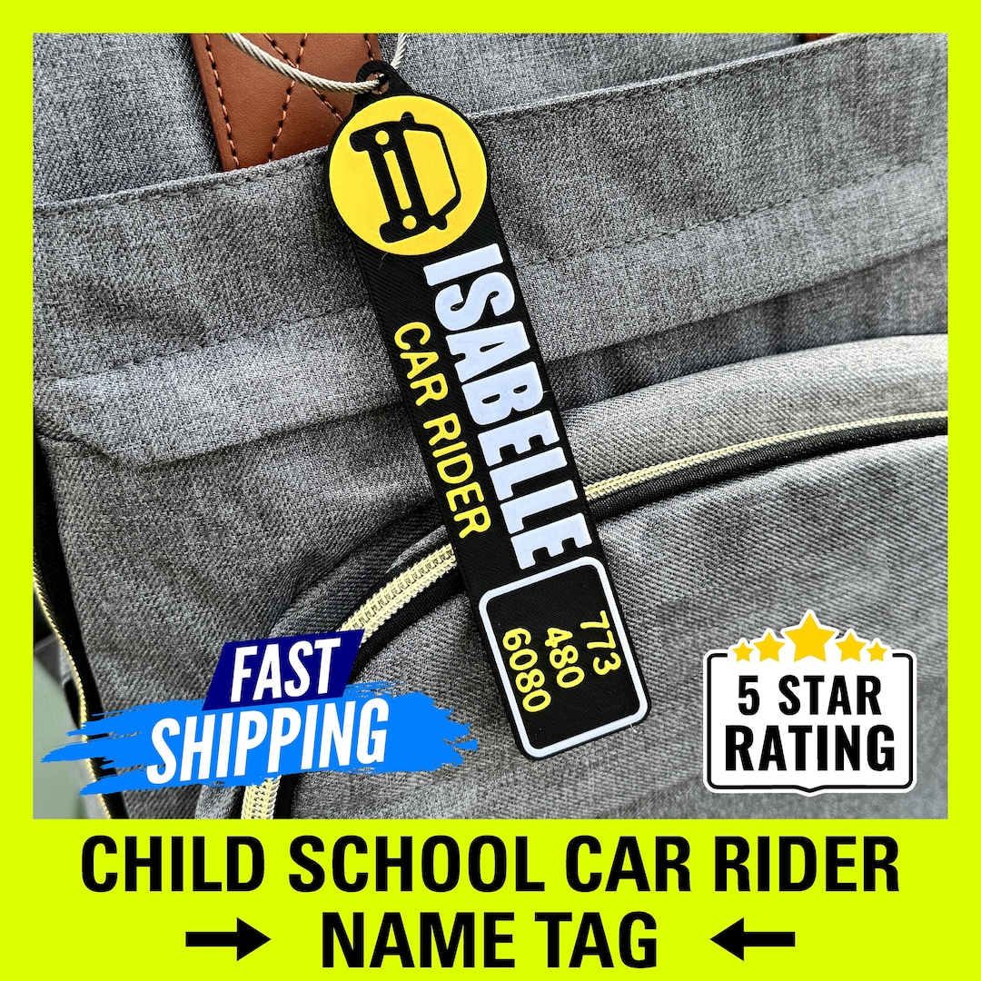 Personalized School Name Tag, Custom School Back Pack Tag, Parent ...