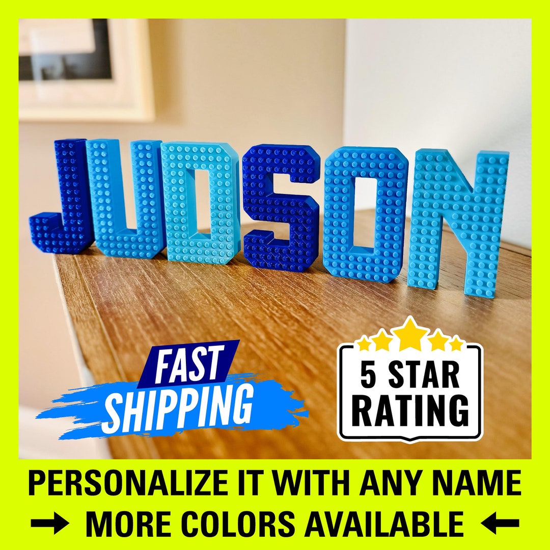 Custom LARGE Brick Style Name Plate, Boy Gift, Desk Nursery, Kid's Room ...