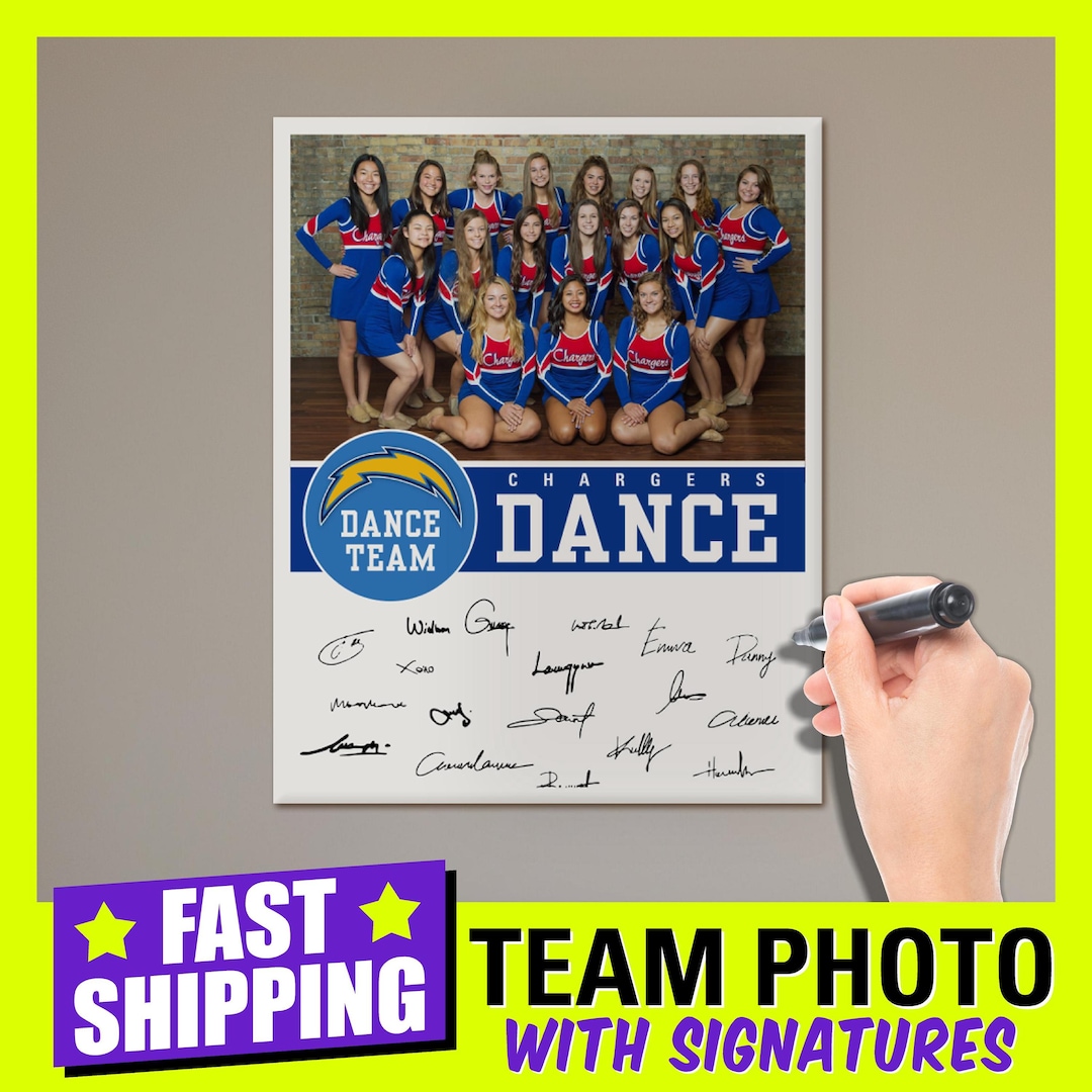 Custom Dance Team Signature Canvas: Photo & Logo, End of Season Gift - Etsy