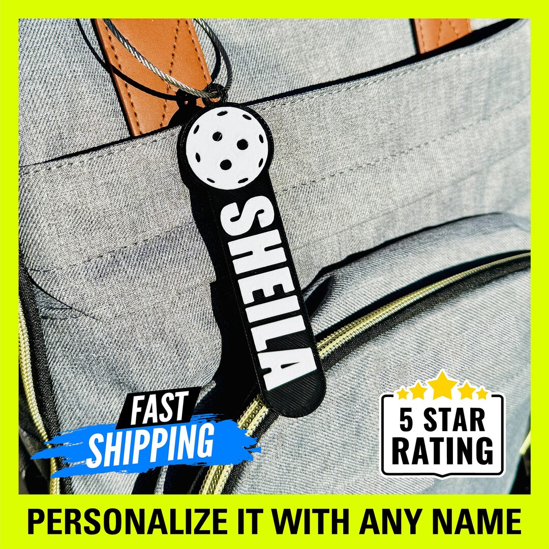 Personalized Pickleball Keychain, Tennis Keyring, Custom Backpack Charm ...