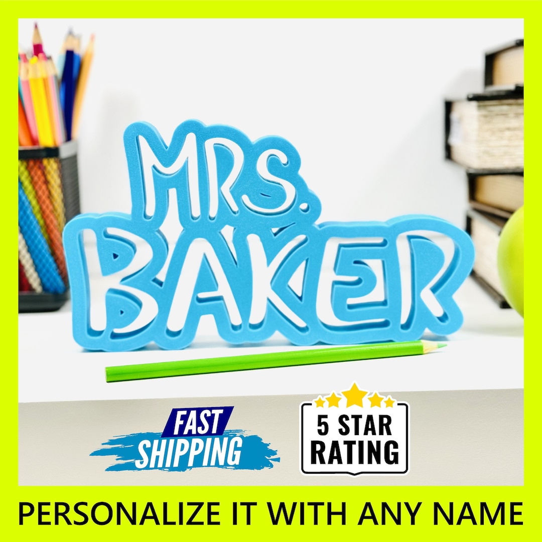 Teacher Name Gift, Personalized Desk Accessory, Name Plaque, Teacher ...