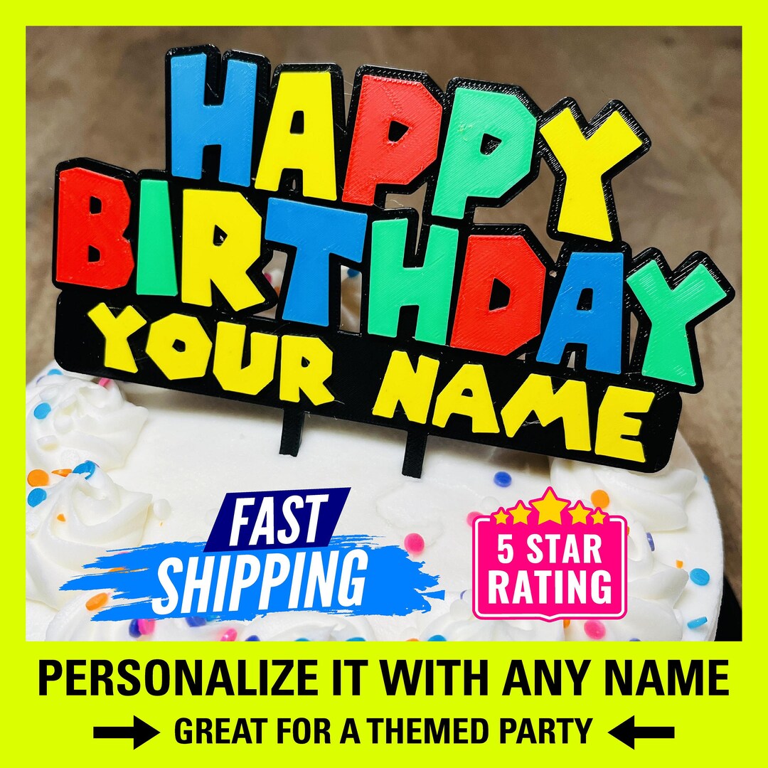 Personalized Gaming Cake Topper, Gaming Themed Kid's Birthday Cake ...