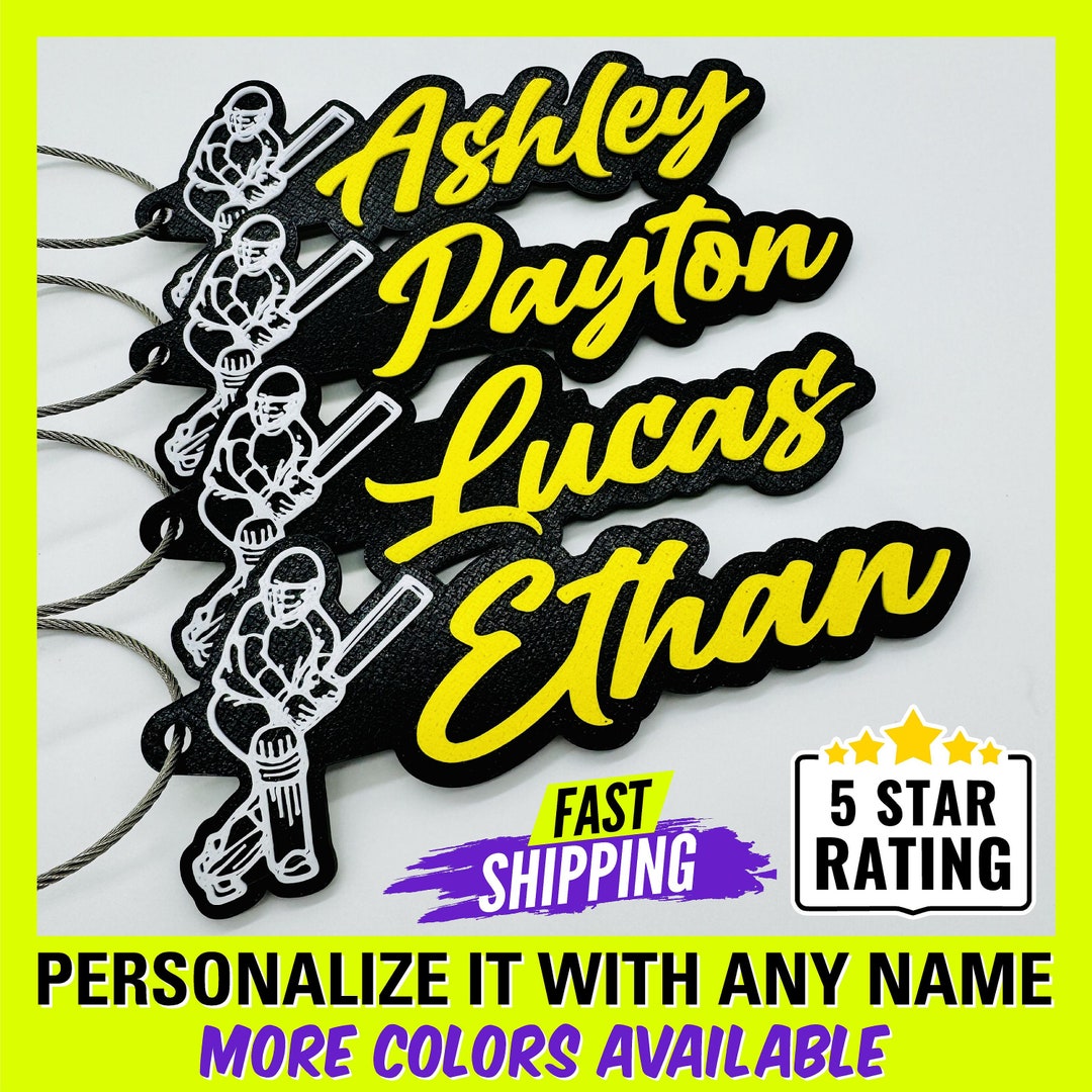 Personalized Cricket Tag, Custom Cricket Keychain, Cricket Name Charm ...