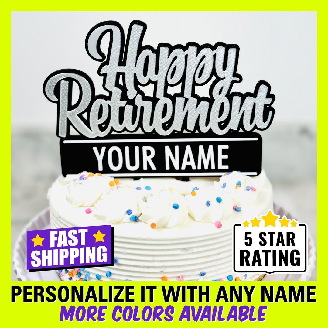 Personalized Retirement Cake Topper, Retirement Party Decor, Last Day ...