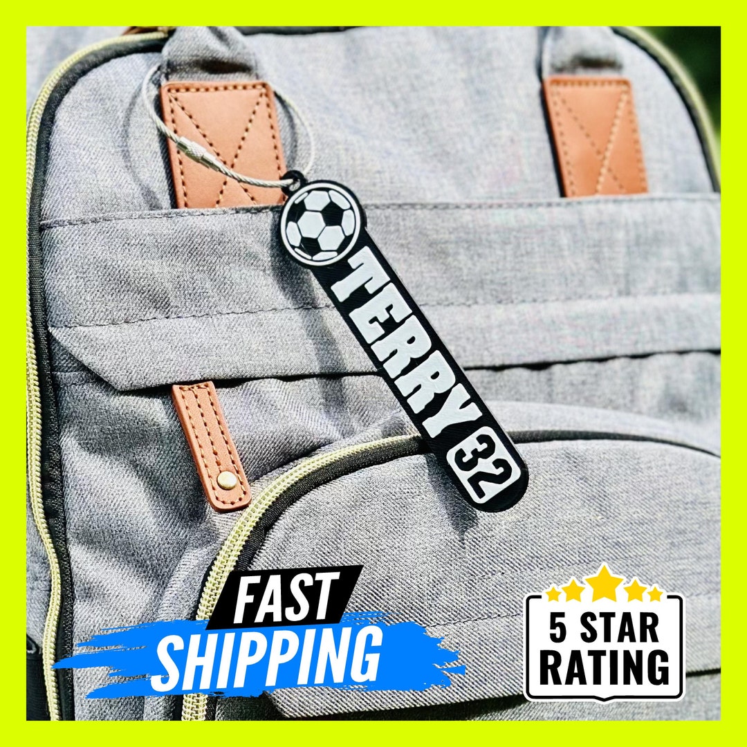 Personalized Soccer Keychain, Soccer Name With Number, Keyring ...