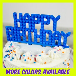Brick Birthday Cake Topper, Happy Birthday Topper, Building Brick Cake ...