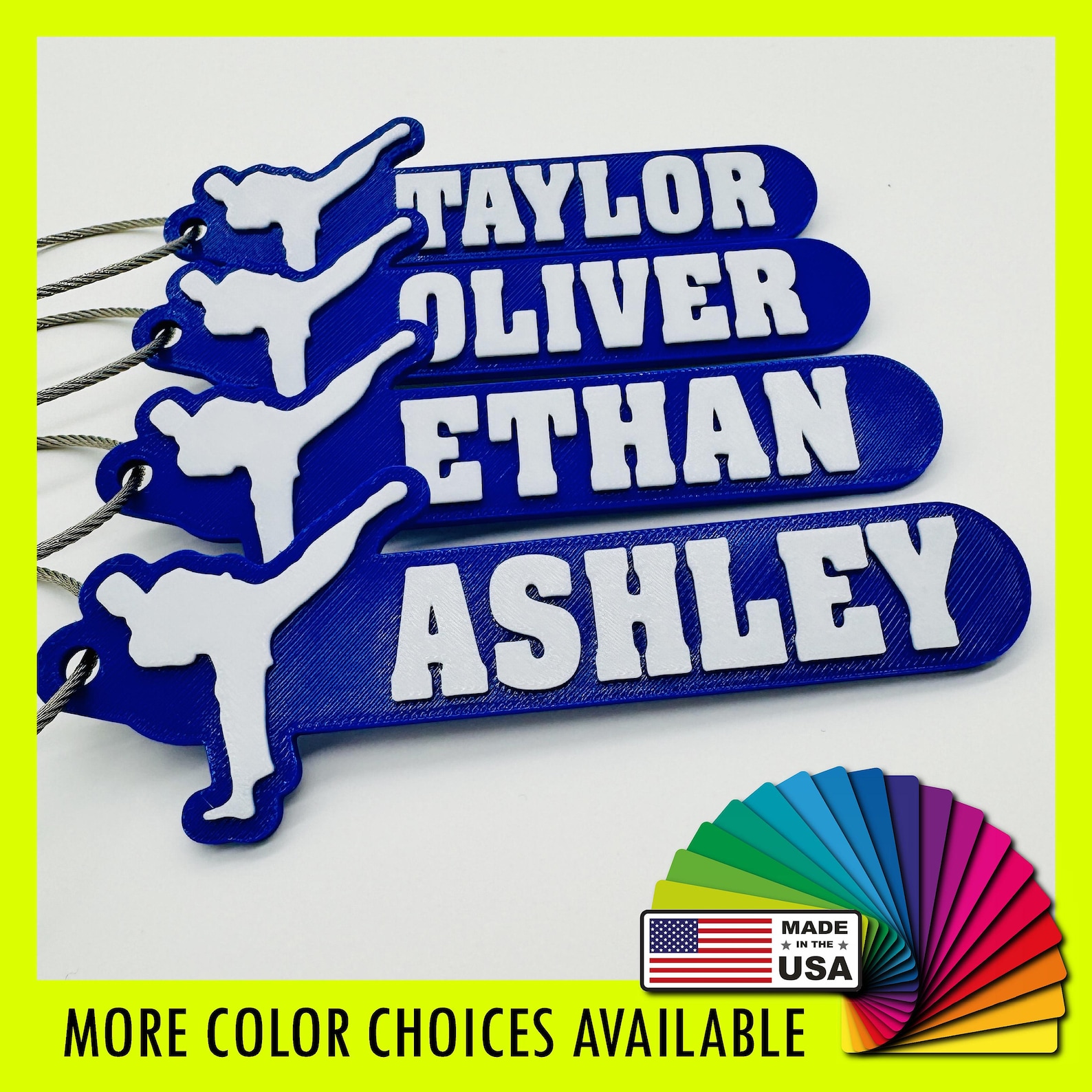 Personalized Karate Name Tag, Karate Bag Name, Custom Karate Keychain ...