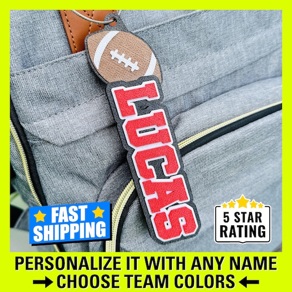 Football Keychain - Etsy