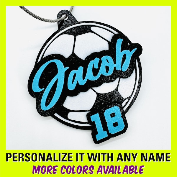 Custom Soccer Name Tag - Etsy