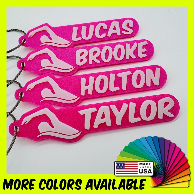 Personalized Swimming Name Tag, Swimmer Keychain, Custom Swimming ...