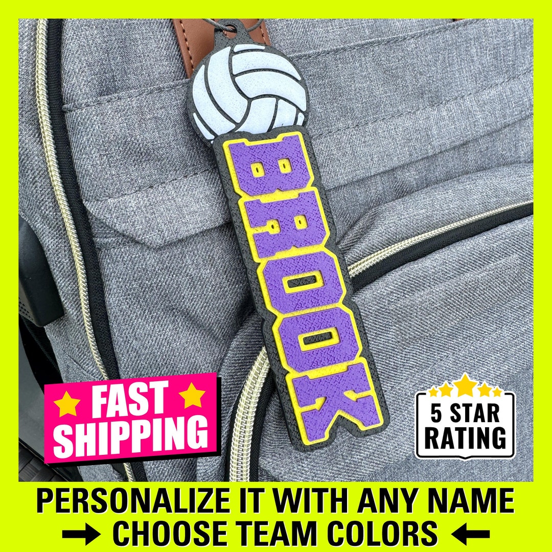 Personalized Volleyball Bag Tag, Volleyball Name Tag, Volleyball ...