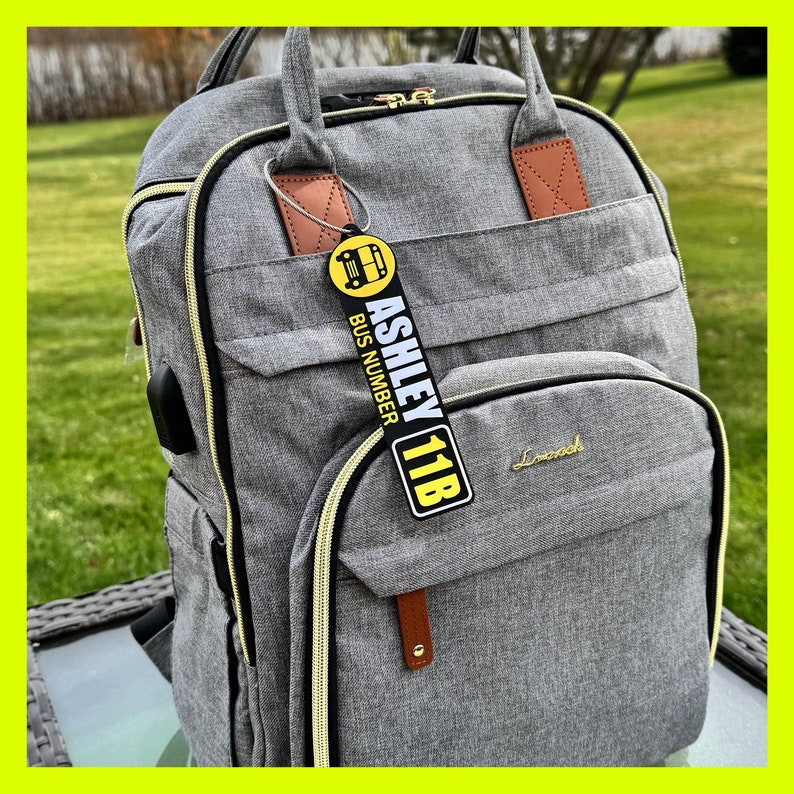Bus Rider Back Pack Tag, 1st Grade, 2nd Grade, 3rd Grade School Bus ...