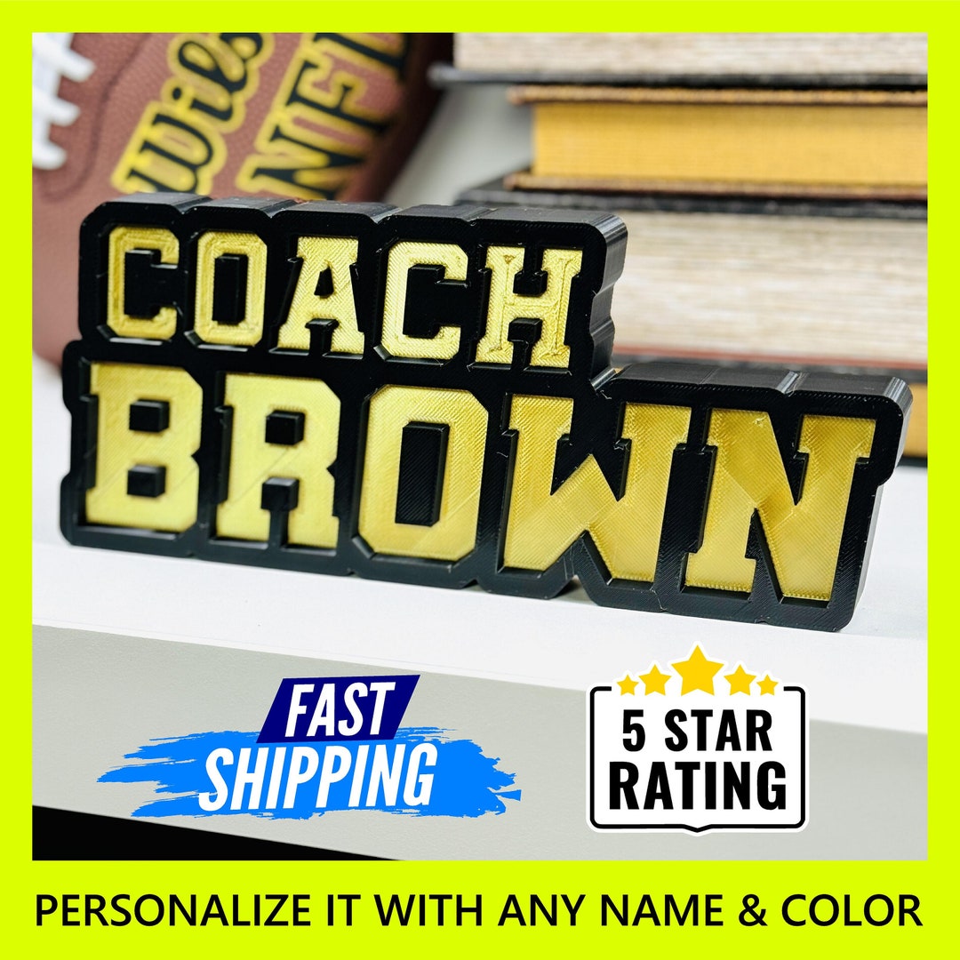Personalized Coach Nameplate, Teacher Name Sign, Custom Coach Desk Name ...