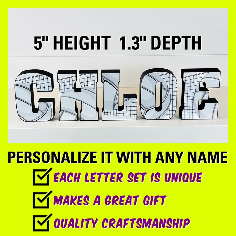 Personalized Volleyball Name Letters, Custom Gift for Players, End of ...