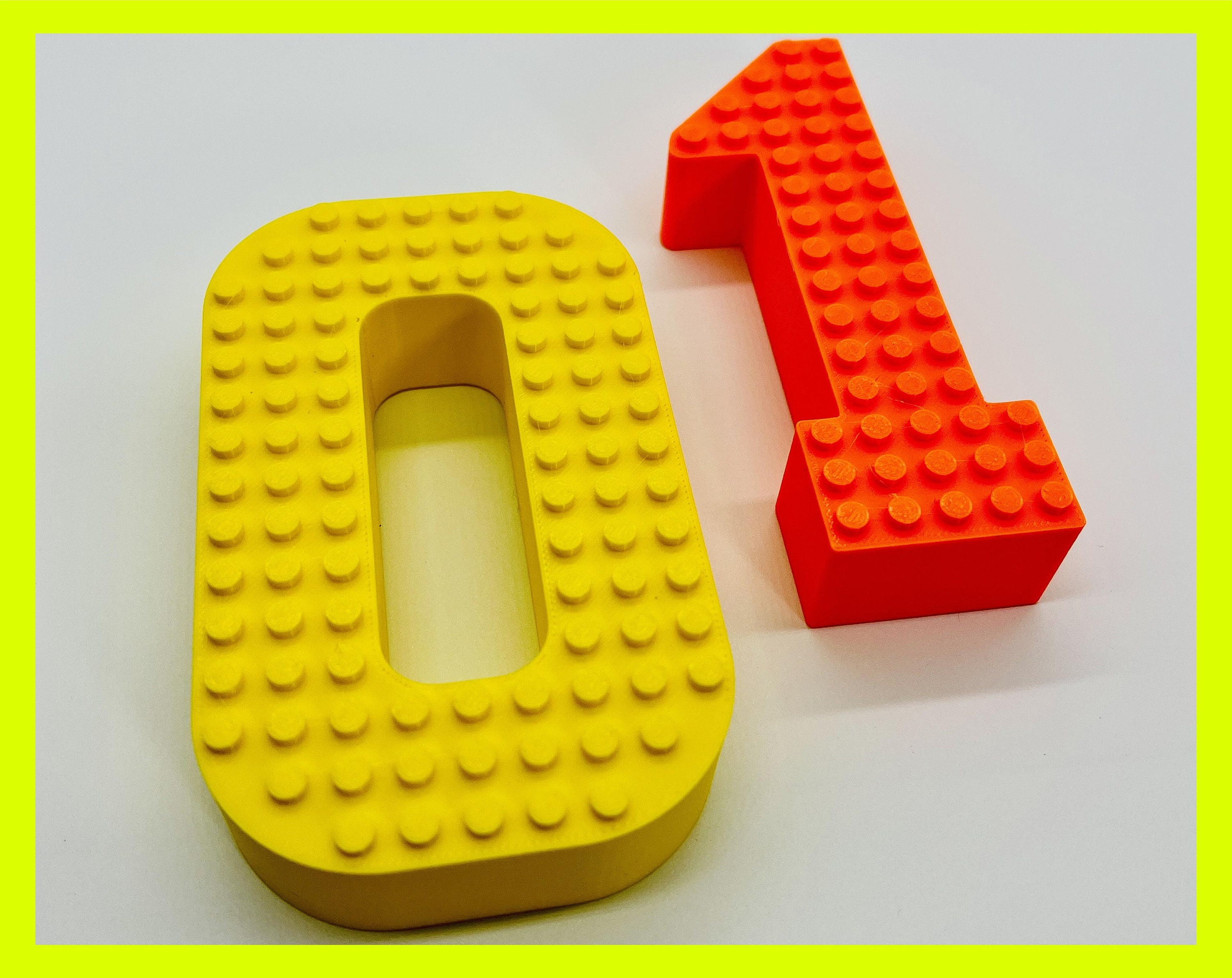 Customizable Building Brick Birthday Cake Topper, Interlocking Toy ...