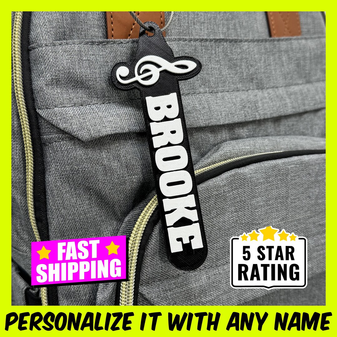 Personalized Band Keychain, Custom Band Name Tag, Music Bag Tag, Back ...
