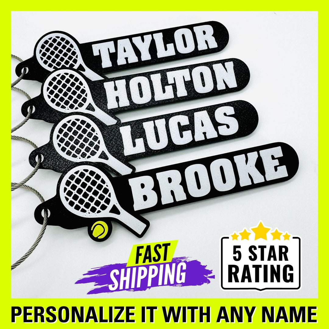 Personalized Tennis Name Tag, Custom Tennis Bag Tag, Tennis Keyring ...