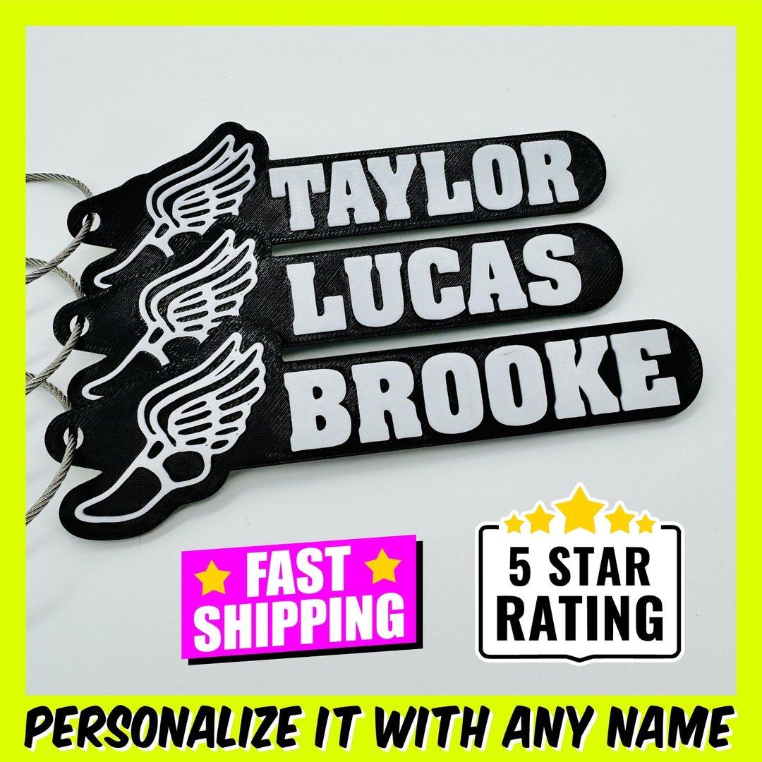 Personalized Track and Field Keychain, Custom Track and Field Name Tag ...
