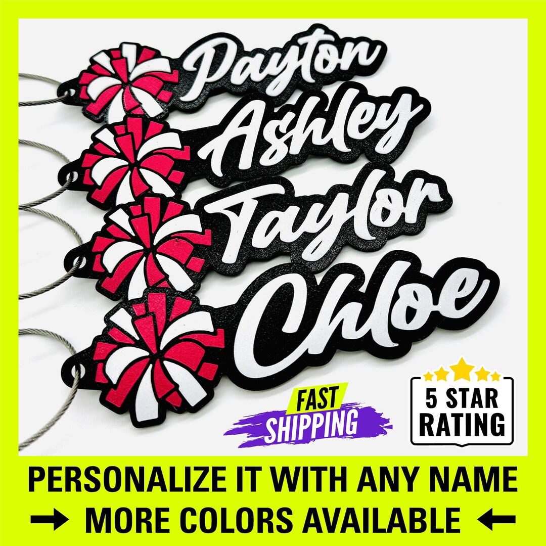 Cheer Bag Tag, Personalized Cheer Keychain, Custom Cheer Tag, Cheer ...