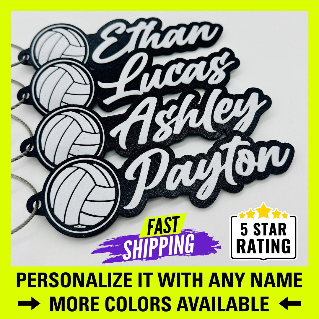 Personalized Volleyball Keychain, Volleyball Name, Keyring, Backpack ...