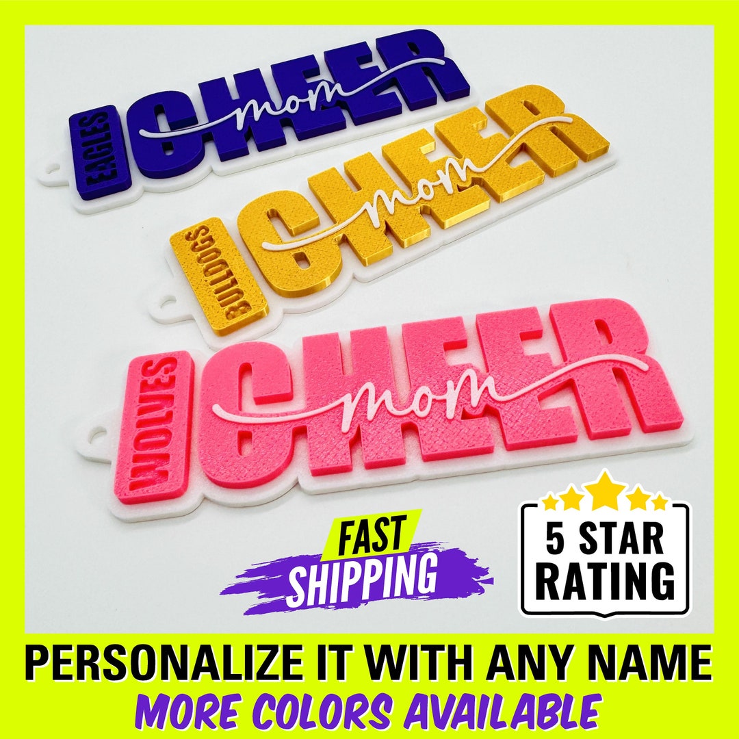 Personalized Cheer Mom Bag Tag, Cheer Mom Keyring, Cheer Mom Name Bag ...