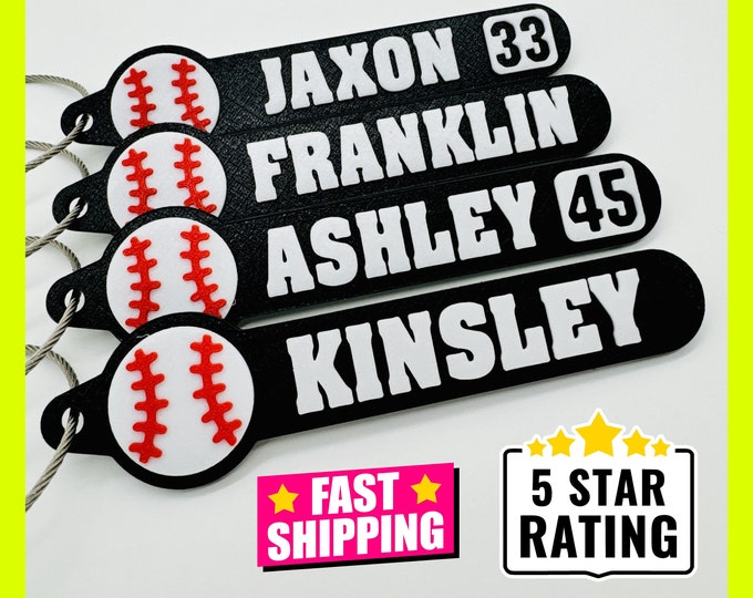 Custom Baseball Name Keychains Baseball Keychains Baseball Personalized ...