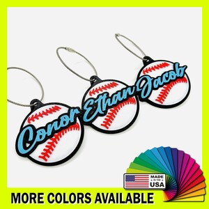 Personalized Baseball Bag Tag, Baseball Team Gift, Custom Baseball ...