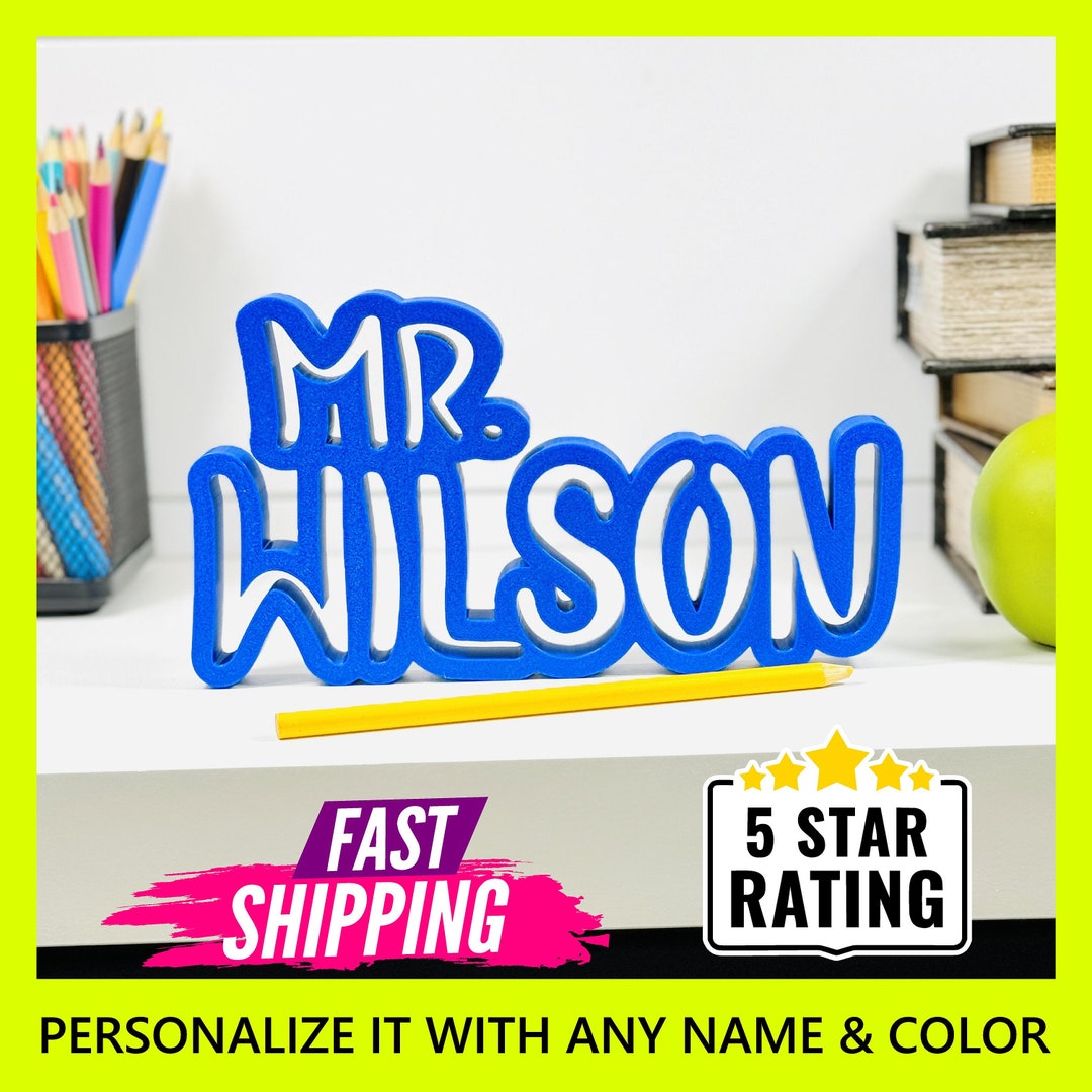 Custom Teacher Name, Teacher Nameplate Gift, Desk Sign, Custom Teacher ...