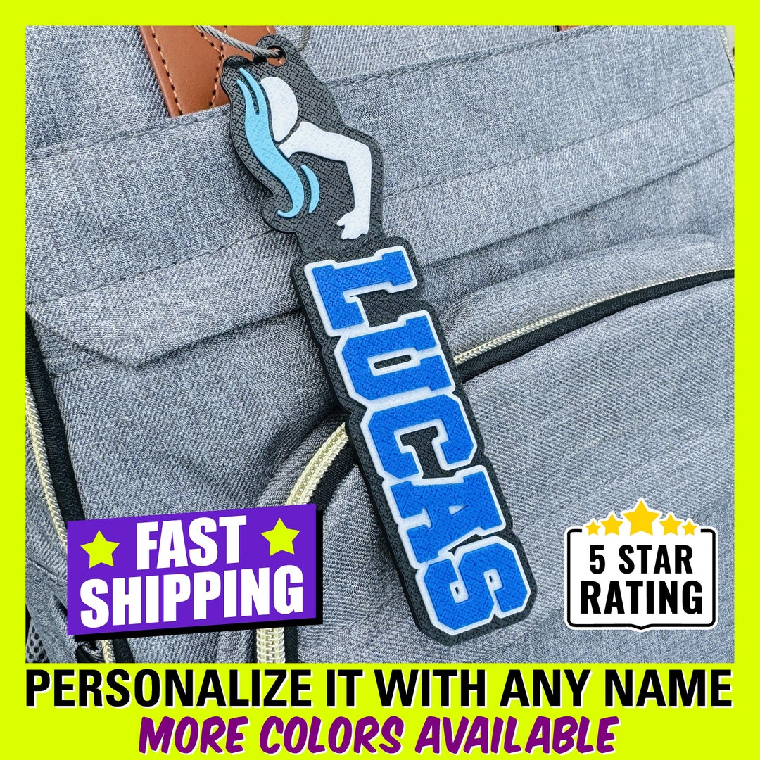 Personalized Swimming Bag Tag, Swim Dive Back Pack Tag, Swim Team Gift ...