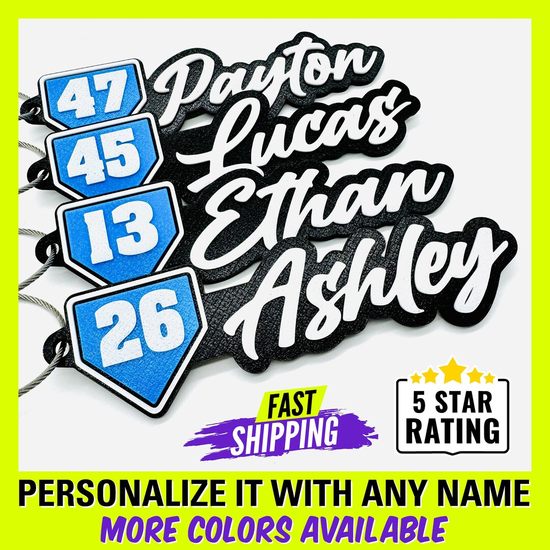 Personalized Baseball Tag, Custom Baseball Keychain, Baseball Name ...