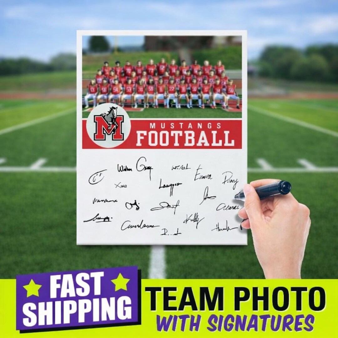 Custom Football Team Signature Canvas: Photo & Logo, Coach Gift - Etsy
