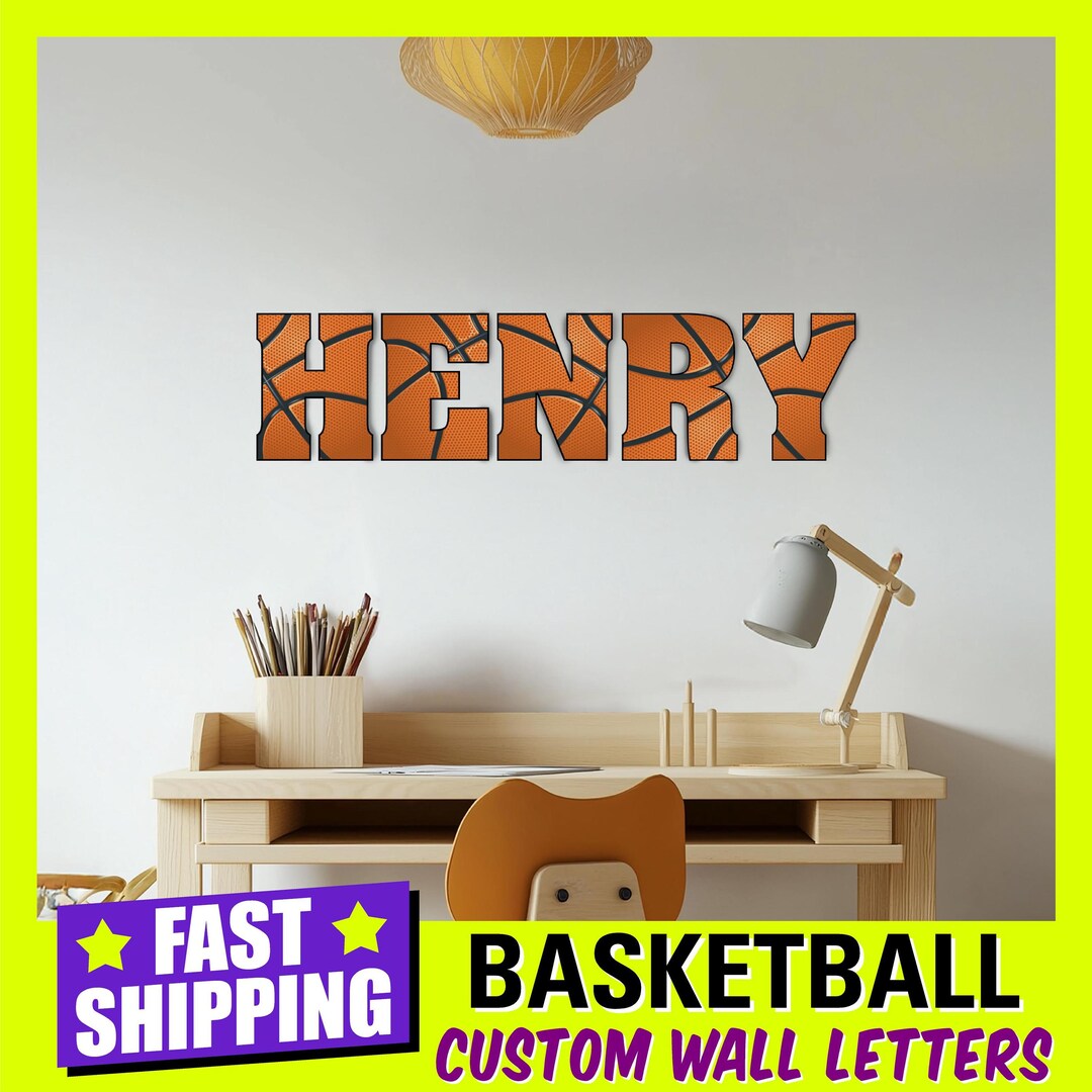 Basketball Personalized Wall Letters, Bedroom Basketball Theme Decor ...