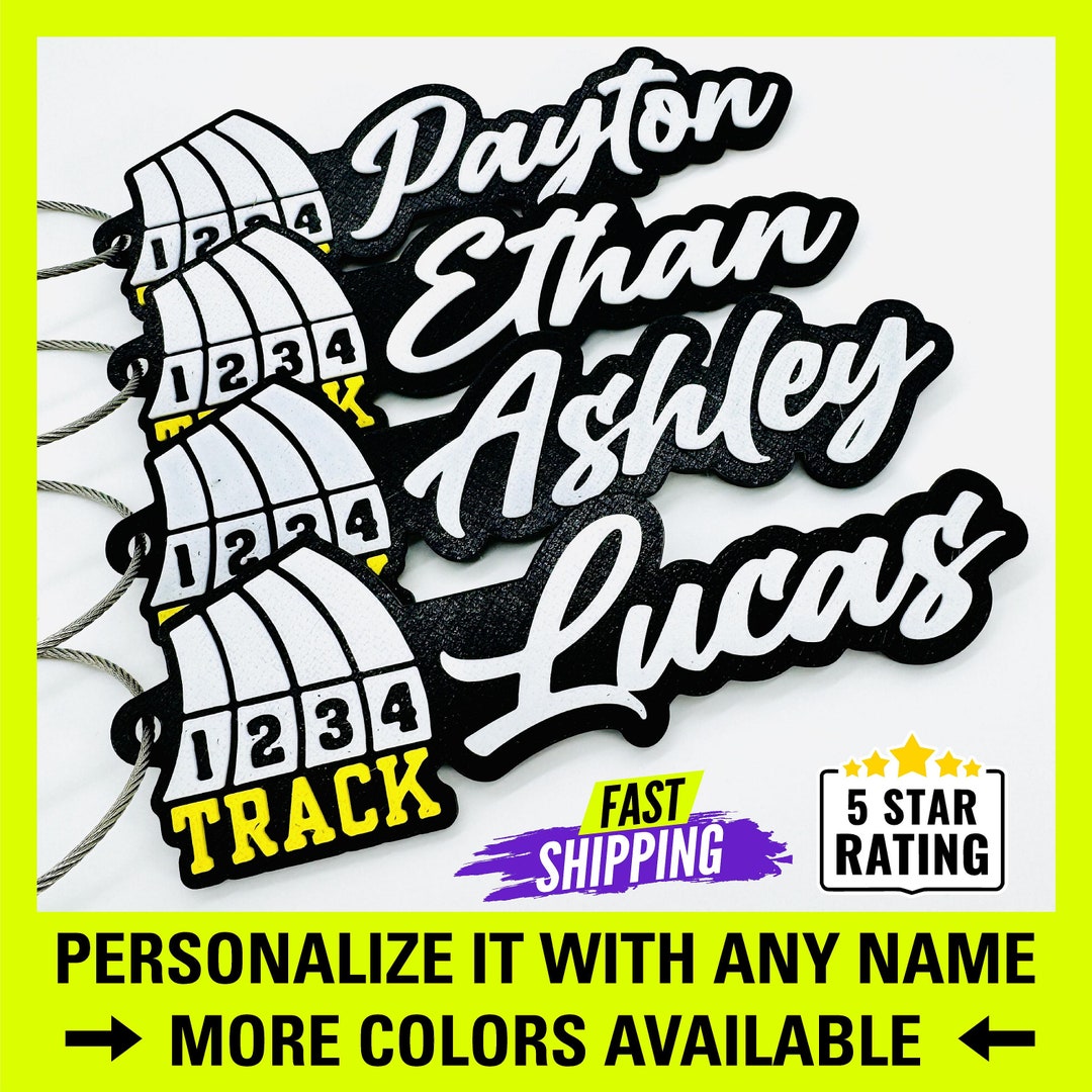 Personalized Track & Field Keychain, Custom Track Name Tag, Back Pack ...