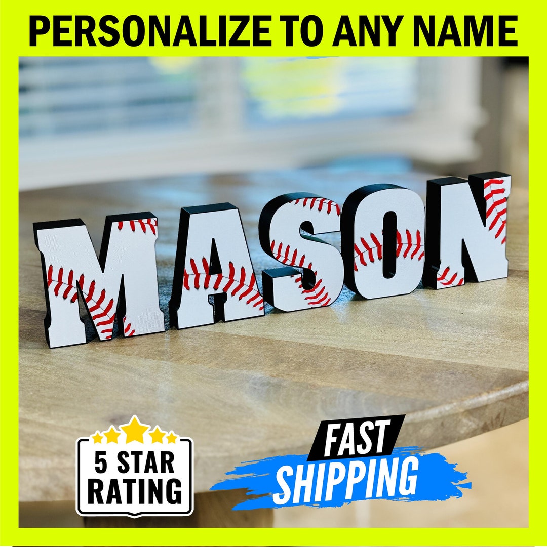 Personalized Baseball Name Letters, Custom Gift for Player, End of ...