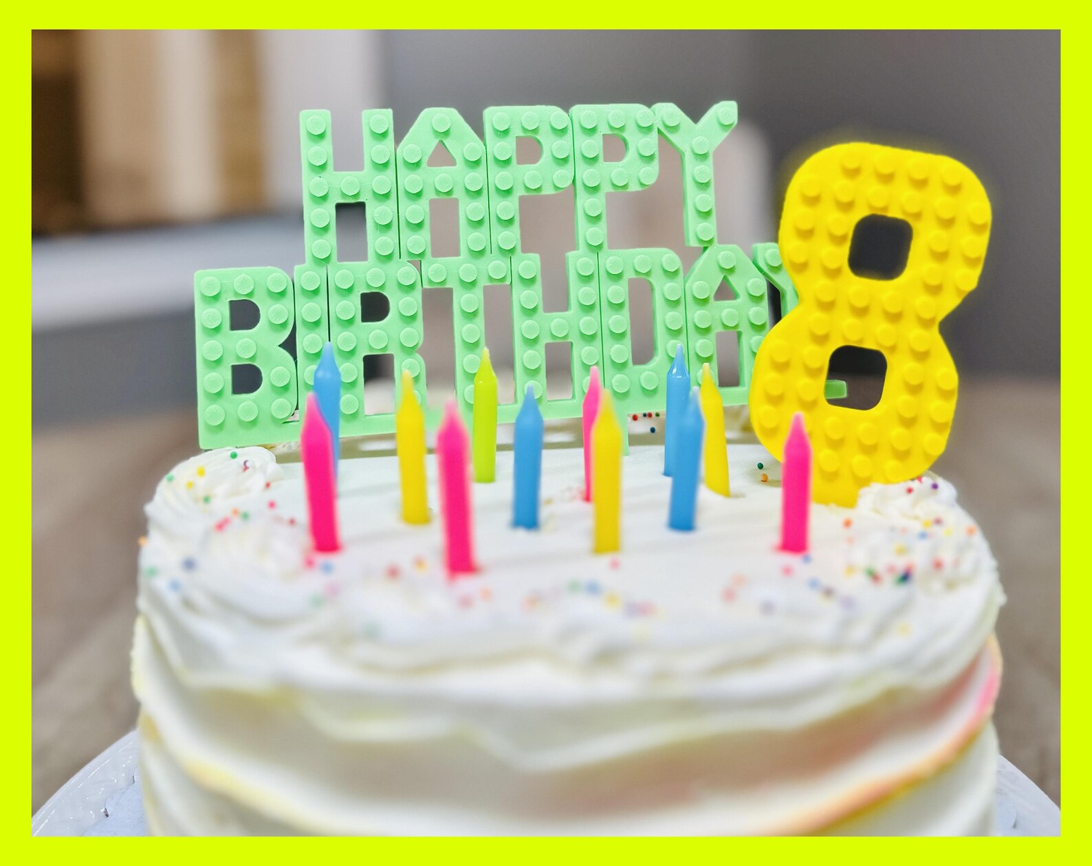 Mega Custom Brick Birthday Topper Cake Set, Personalized Happy Birthday ...