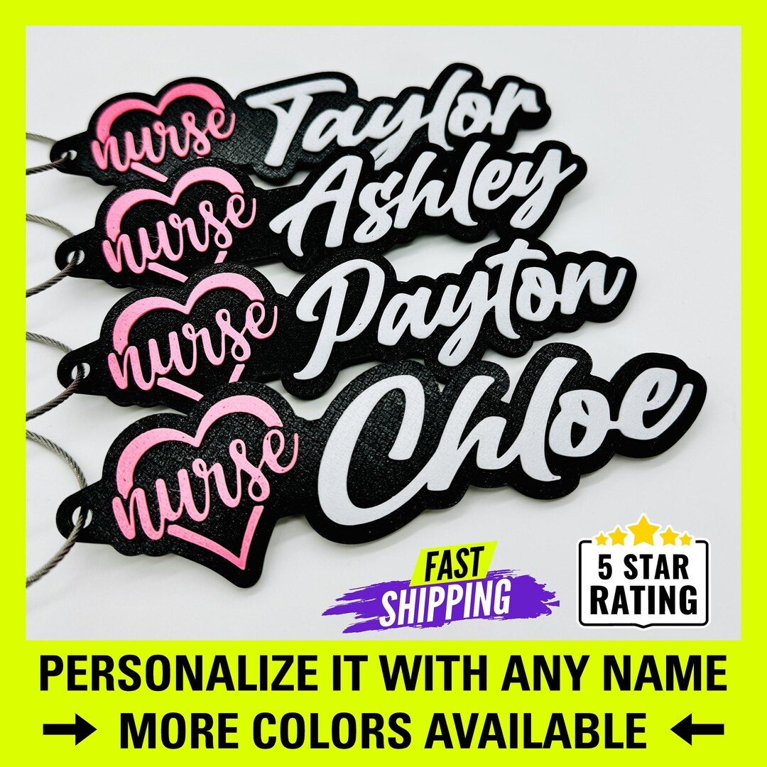 Nurse Bag Tag, Personalized Nurse Keychain, Custom Nurse Name Tag ...