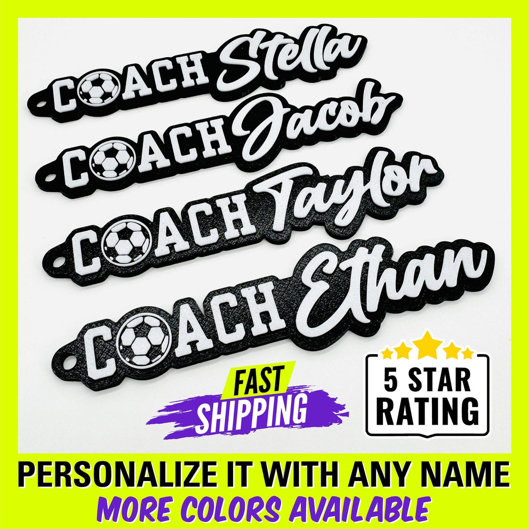 Personalized Soccer Coach Keychain, Custom Soccer Coach Bag Tag, Coach ...