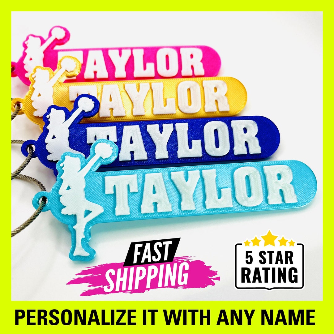 Personalized Cheer Name, Cheer Bag Name Tag, Custom Cheerleading ...