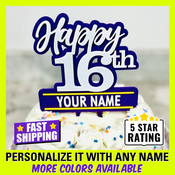 16 Cake Topper - Etsy