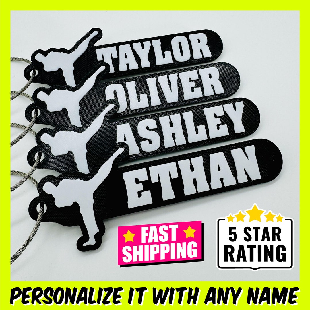 Personalized Karate Name Tag, Karate Bag Name, Custom Karate Keychain ...